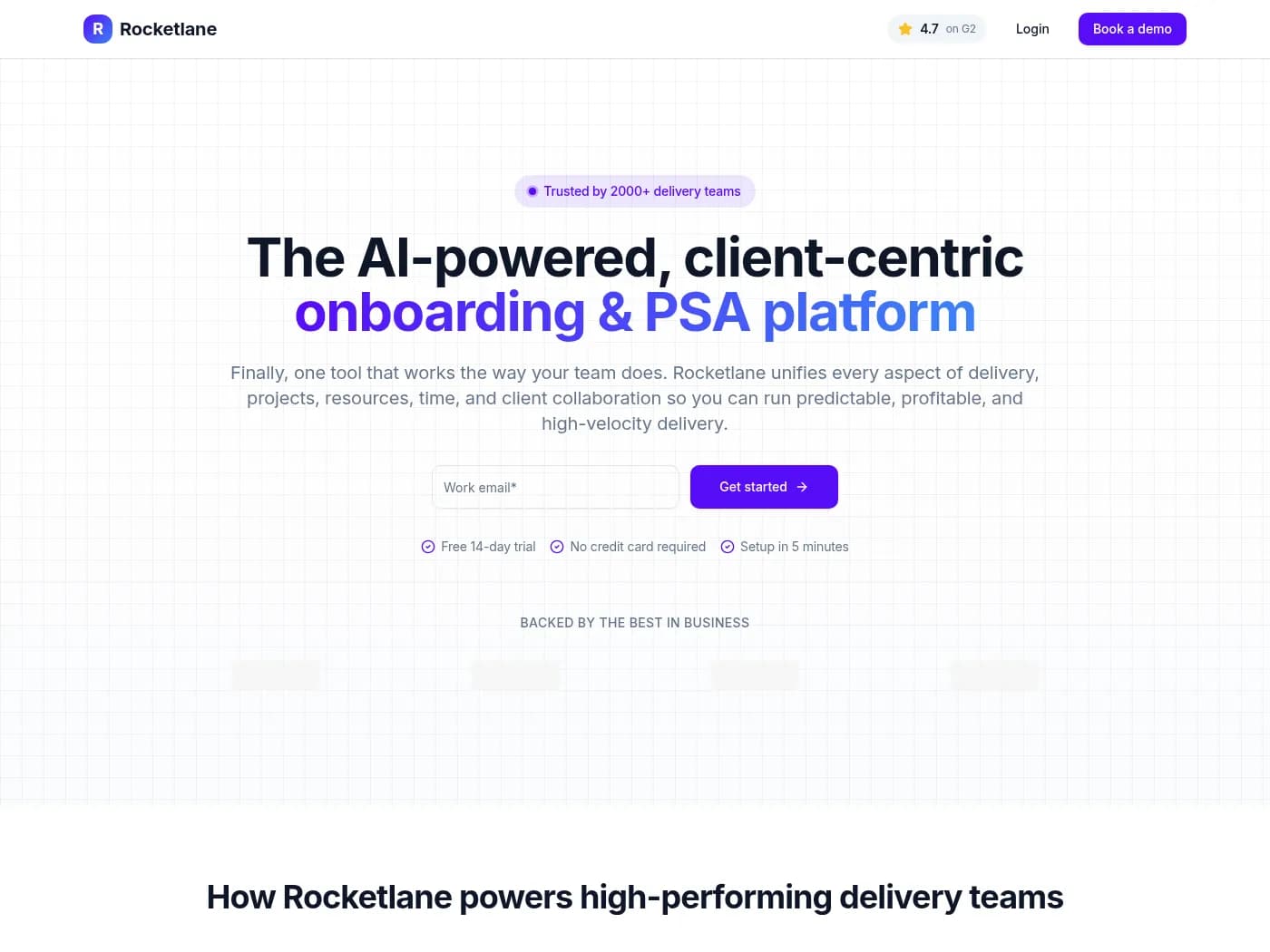 Rocketlane-Inspired High-Converting SaaS Landing Page