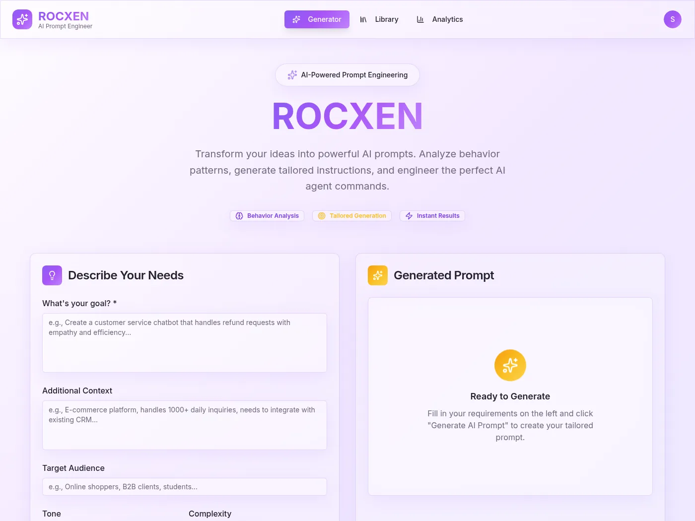 ROCXEN: AI Prompt Generator & Agent Engineer