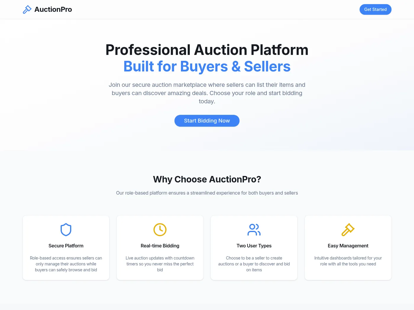Role-Based Auction Platform