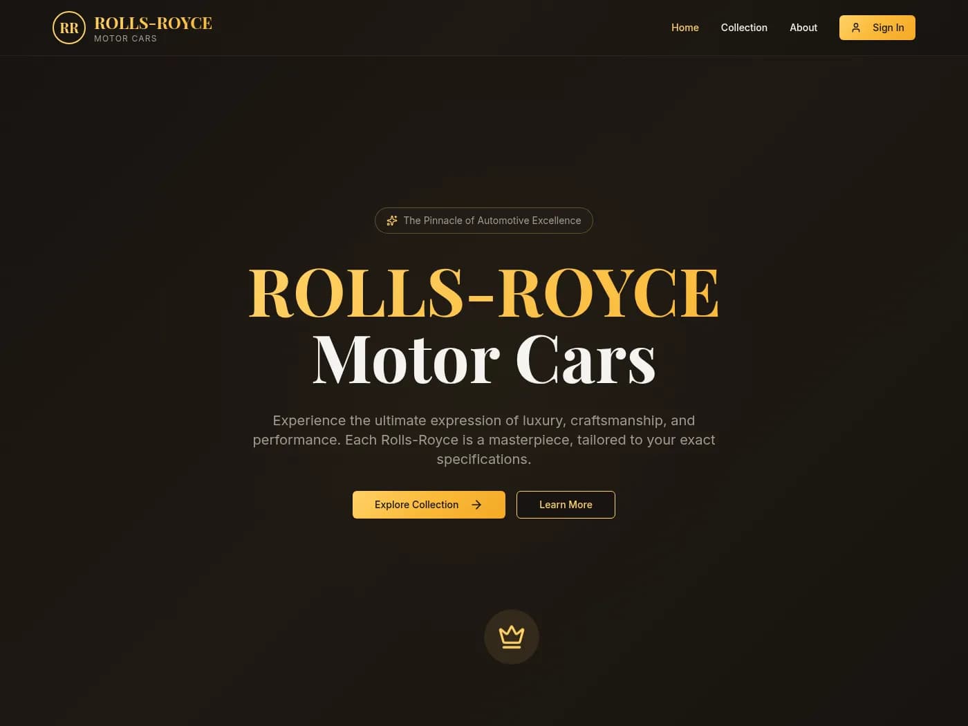 Rolls Royce Luxury Automotive Business Website