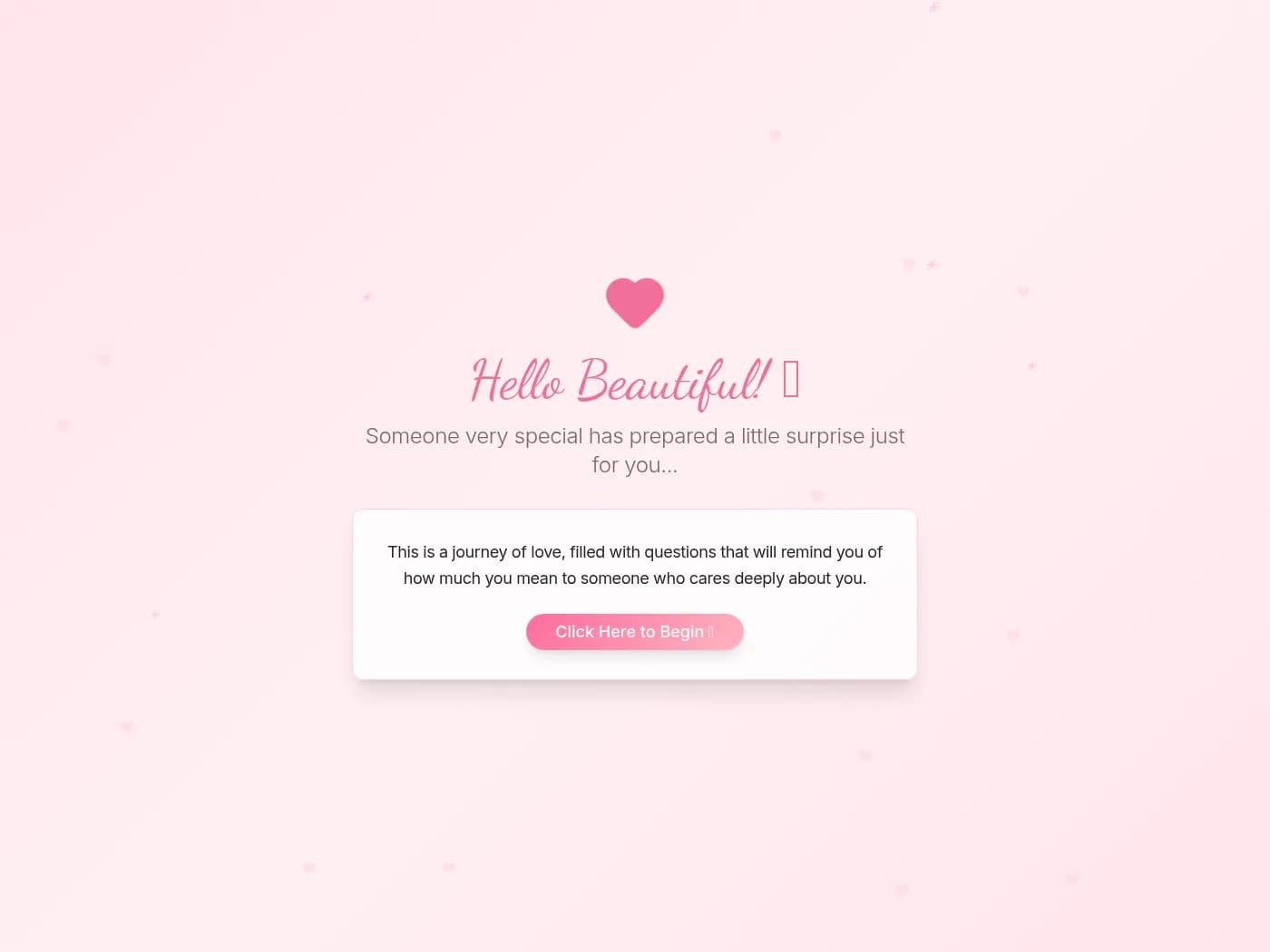 Romantic Interactive Surprise Website for My Girlfriend