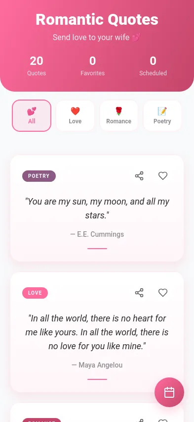 Romantic Quotes Messenger for iOS