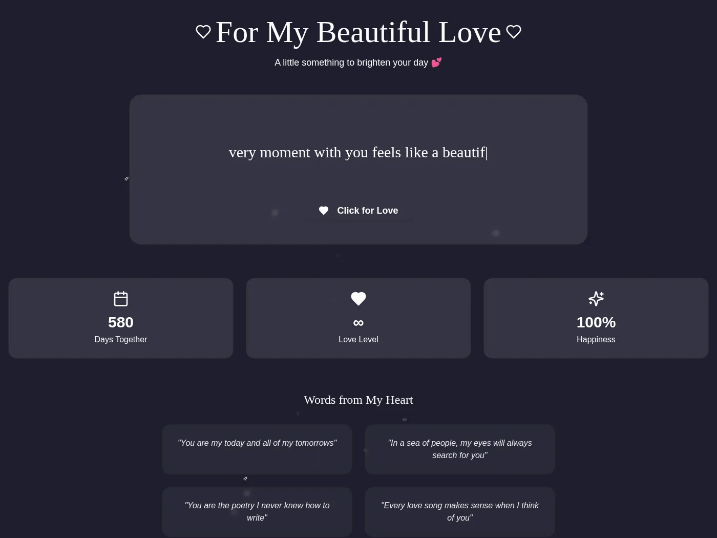 Romantic Web Program for My Girlfriend