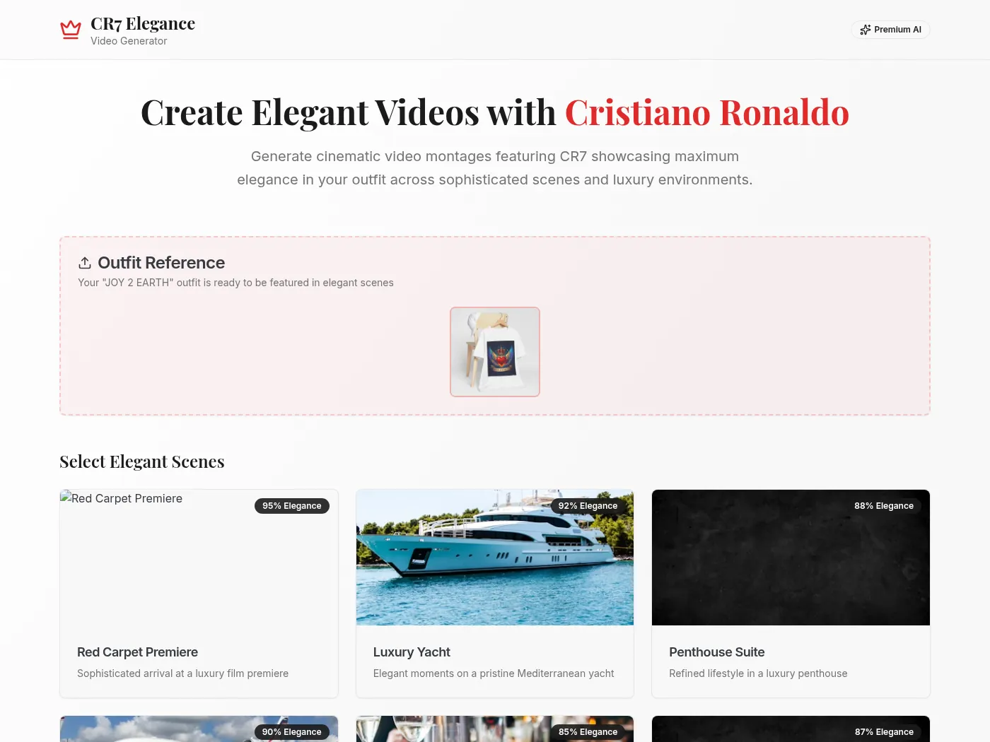 Cristiano Ronaldo Outfit Elegance Video Generator