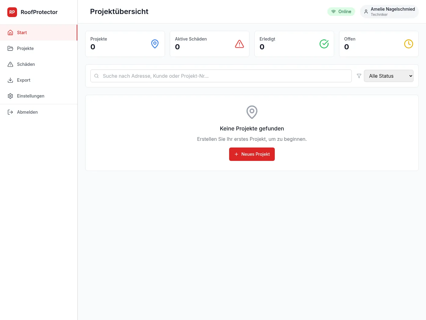 RoofProtector: Schaden- & Reparatur-App für Dächer (Prototyp)