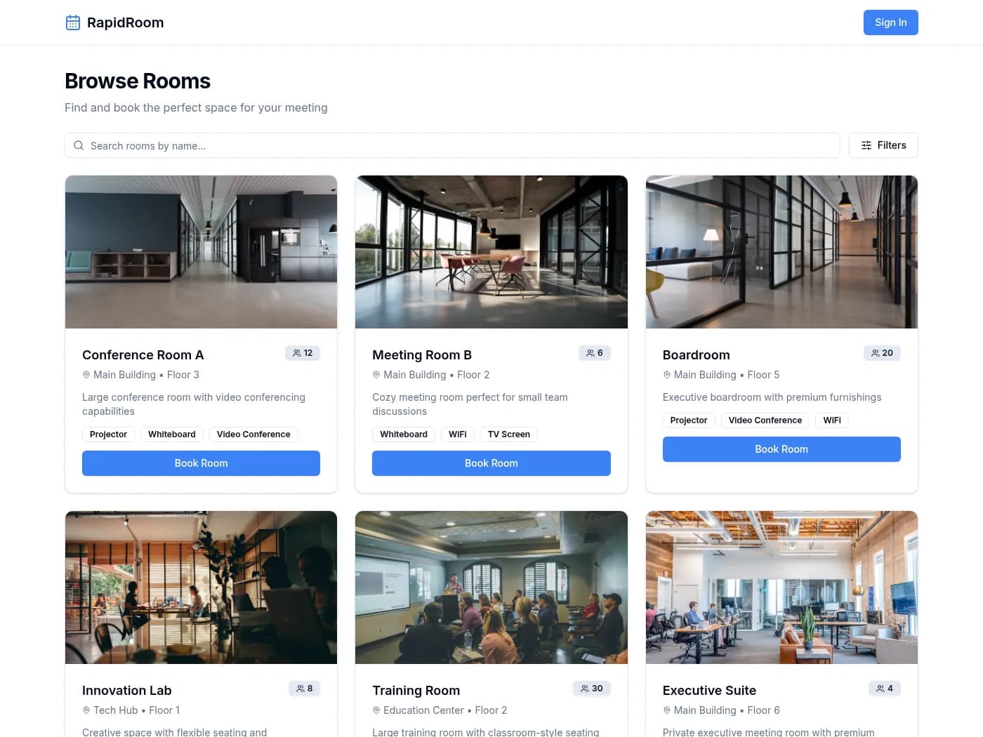 RapidRoom: Room Booking System