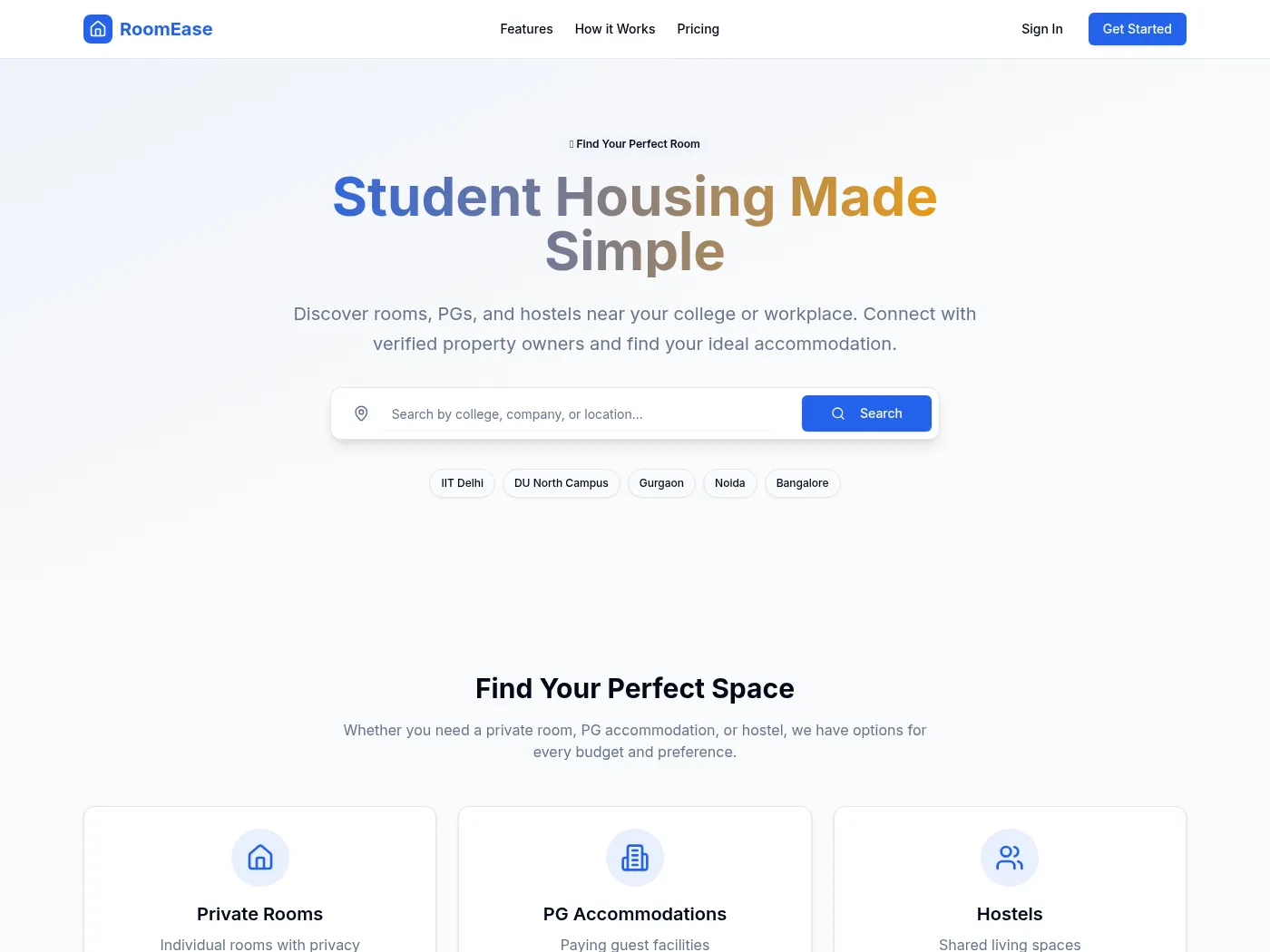 RoomEase: Student & Bachelor Accommodation Platform