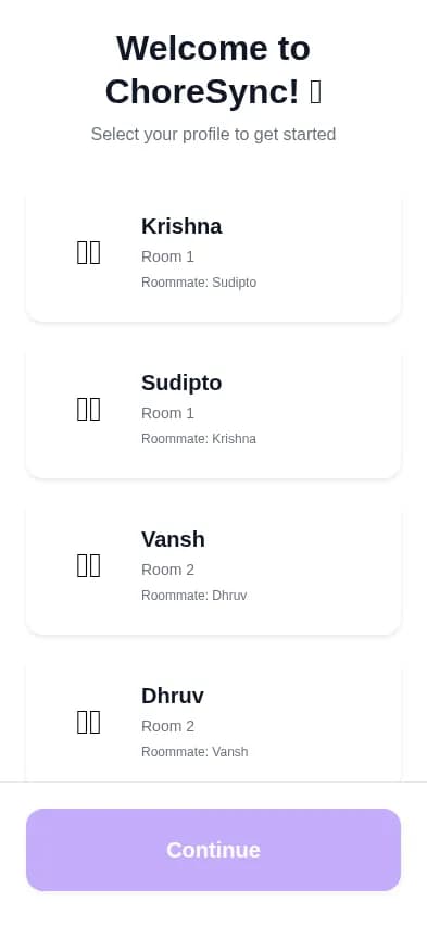 Roommate Cleaning and Chores Scheduler App