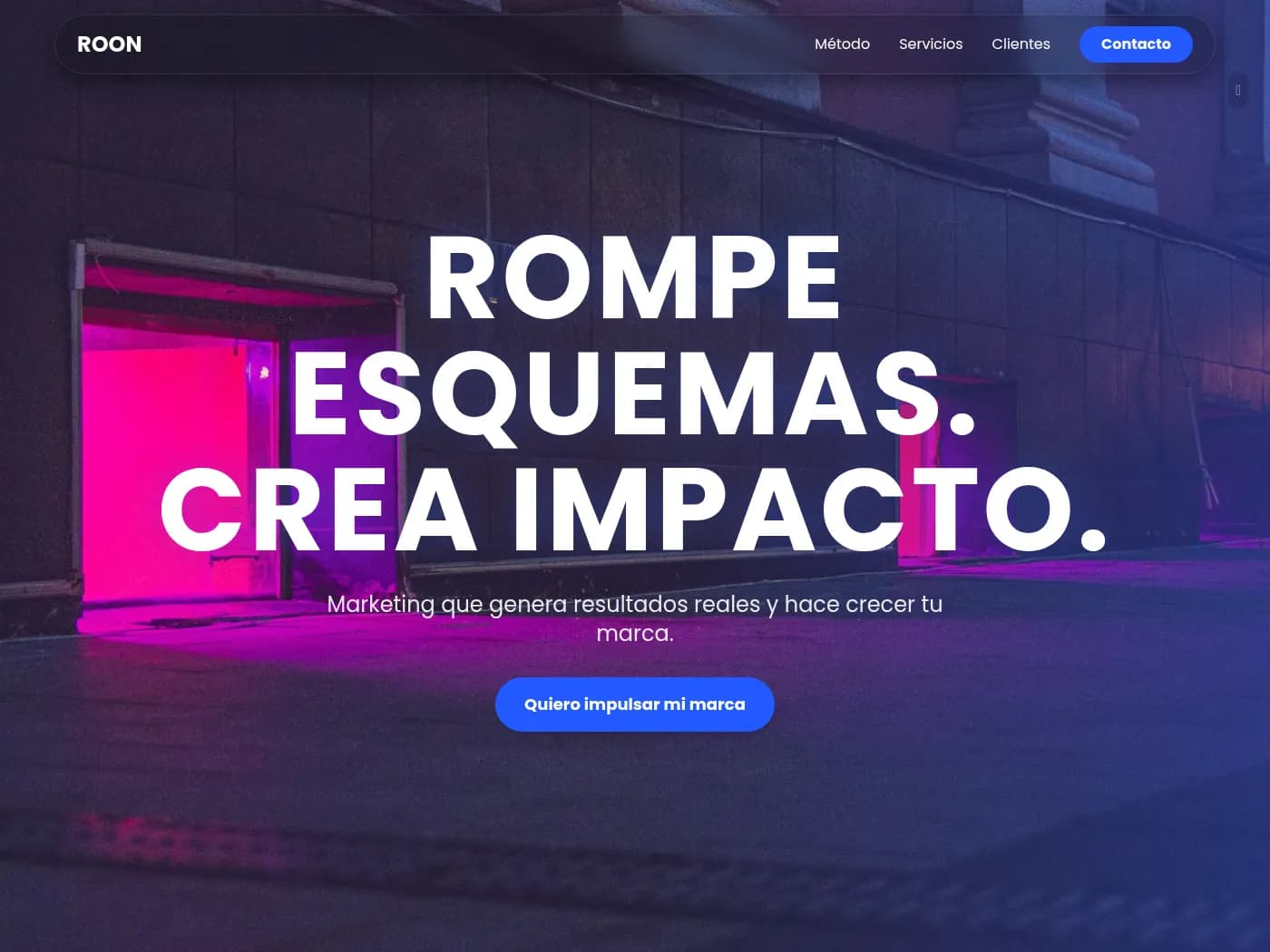 ROON | Creative Studio — Sitio Web Minimalista y Futurista