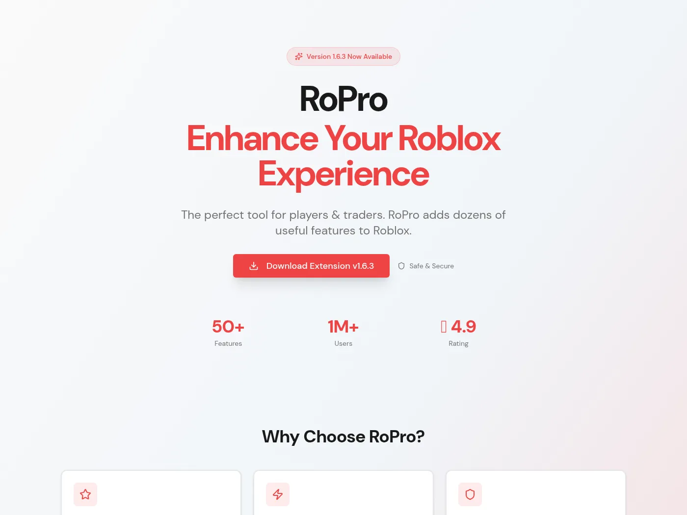 RoPro Extension Website and Updater