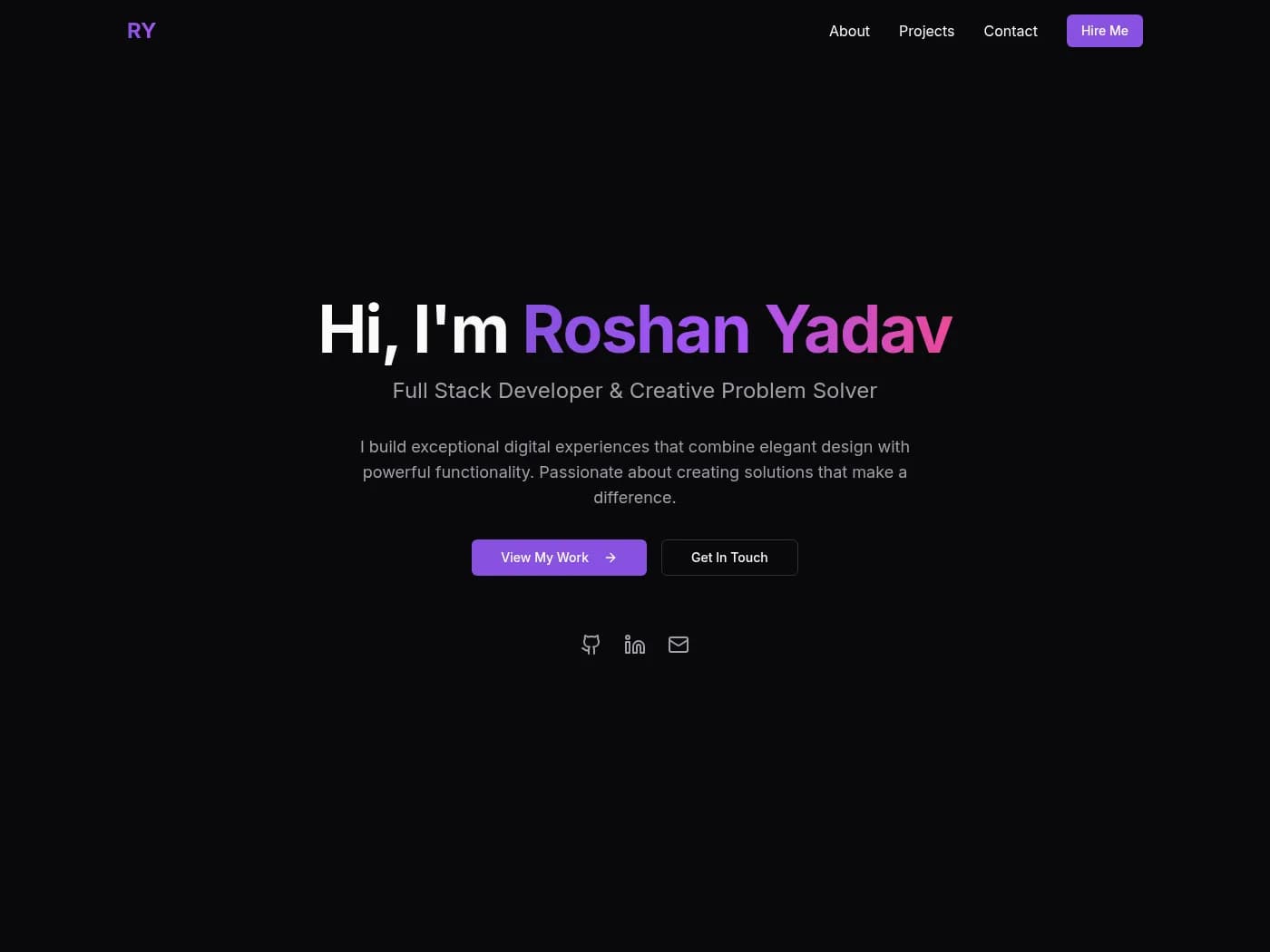 Roshan Yadav Personal Portfolio Website