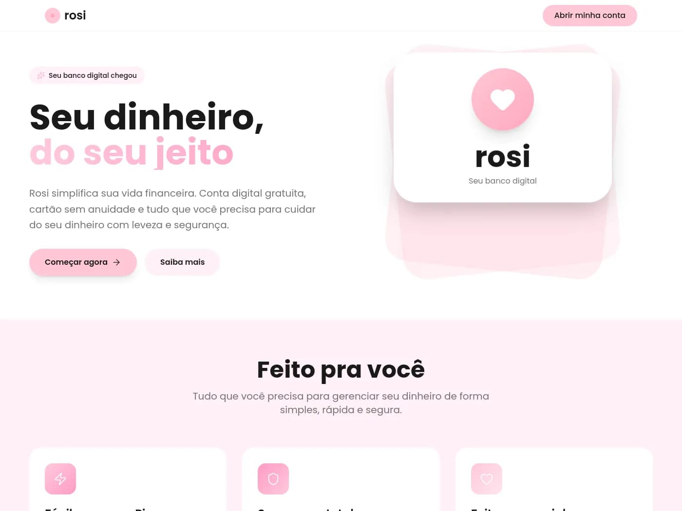 Rosi Digital Bank Landing Page