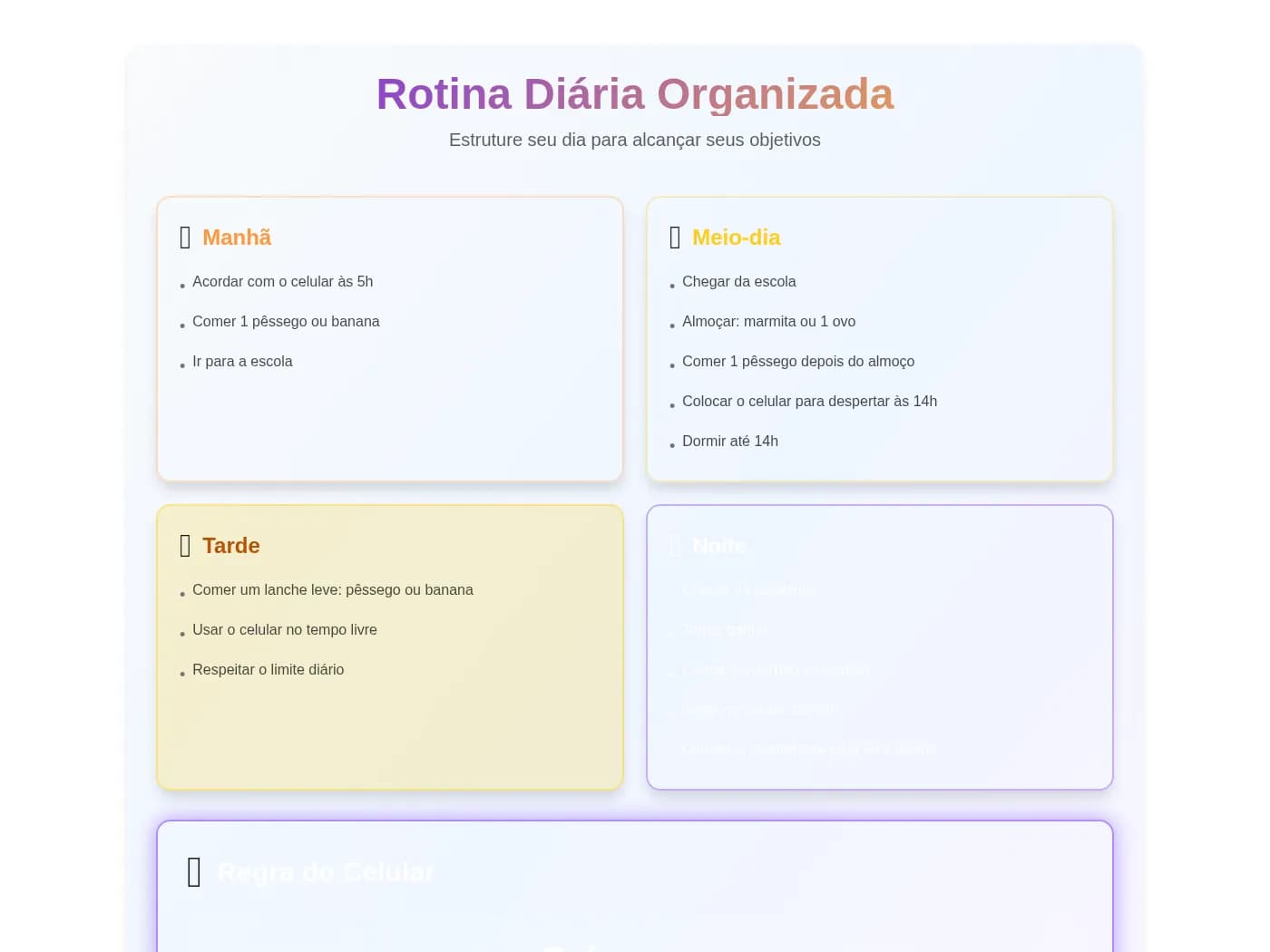 Rotina Diária Wallpaper Personalizado