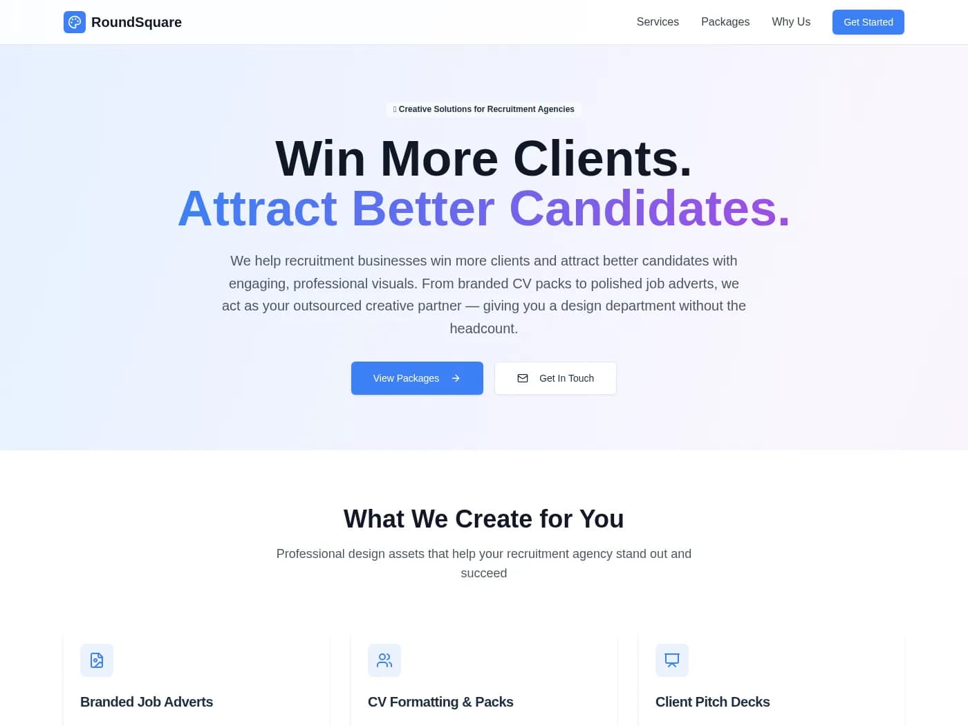 RoundSquare Creative Solutions for Recruitment Agencies