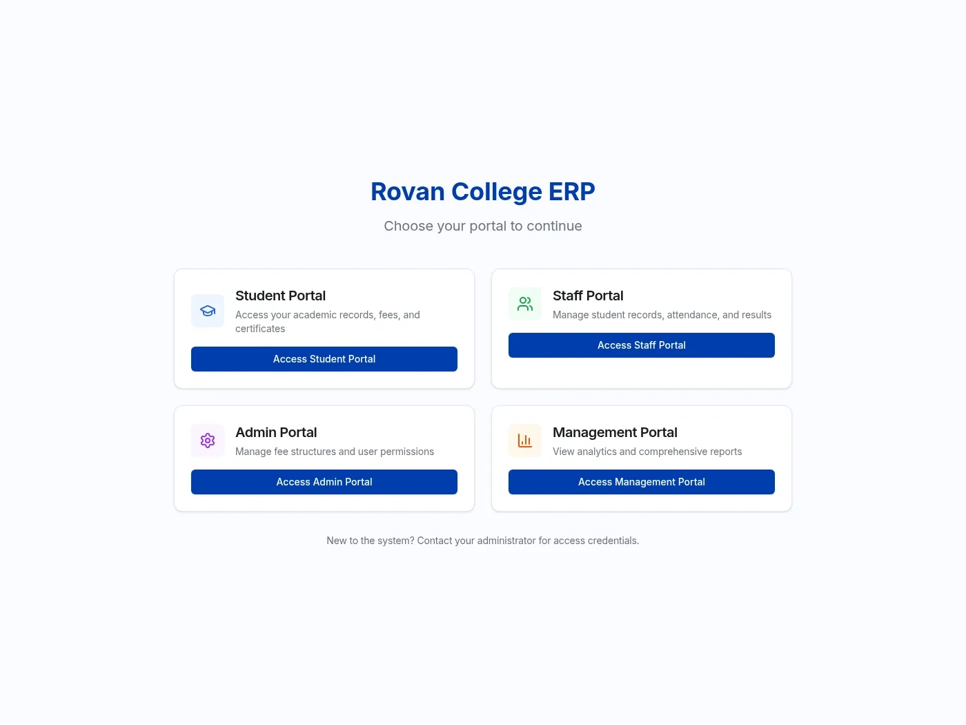 Rovan College ERP System