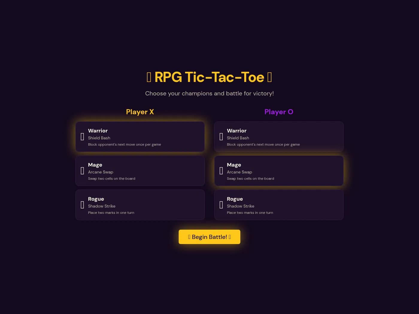 RPG Tic-Tac-Toe Adventure