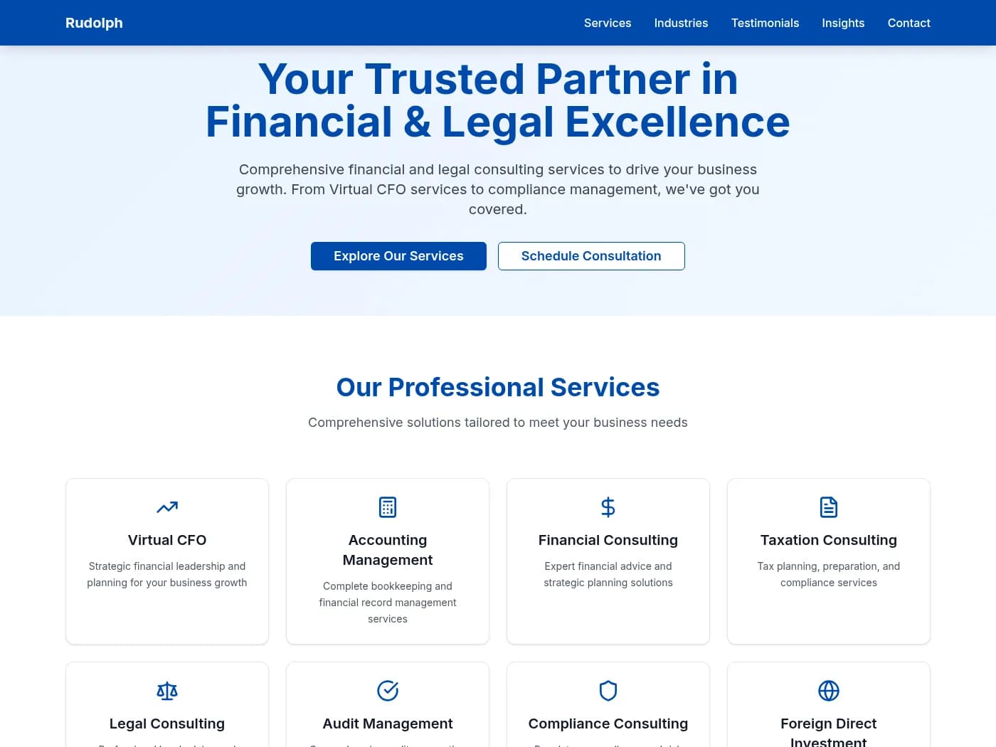Rudolph Corporate Services Website