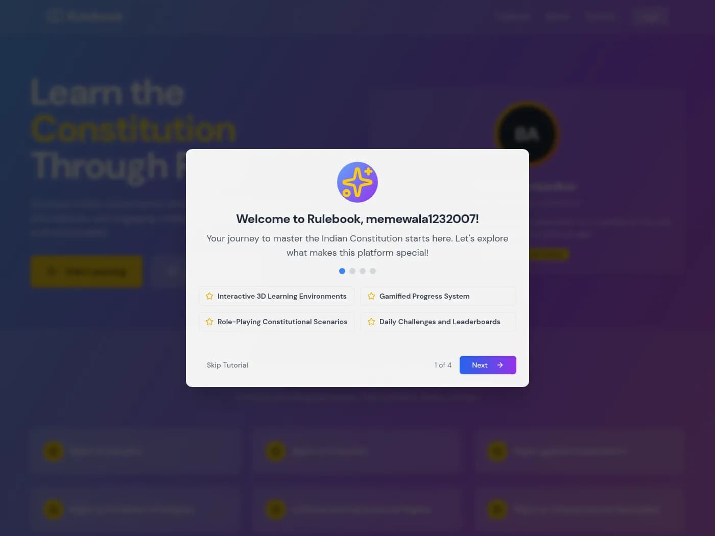 Rulebook: Child-Friendly Interactive Platform to Learn the Indian Constitution