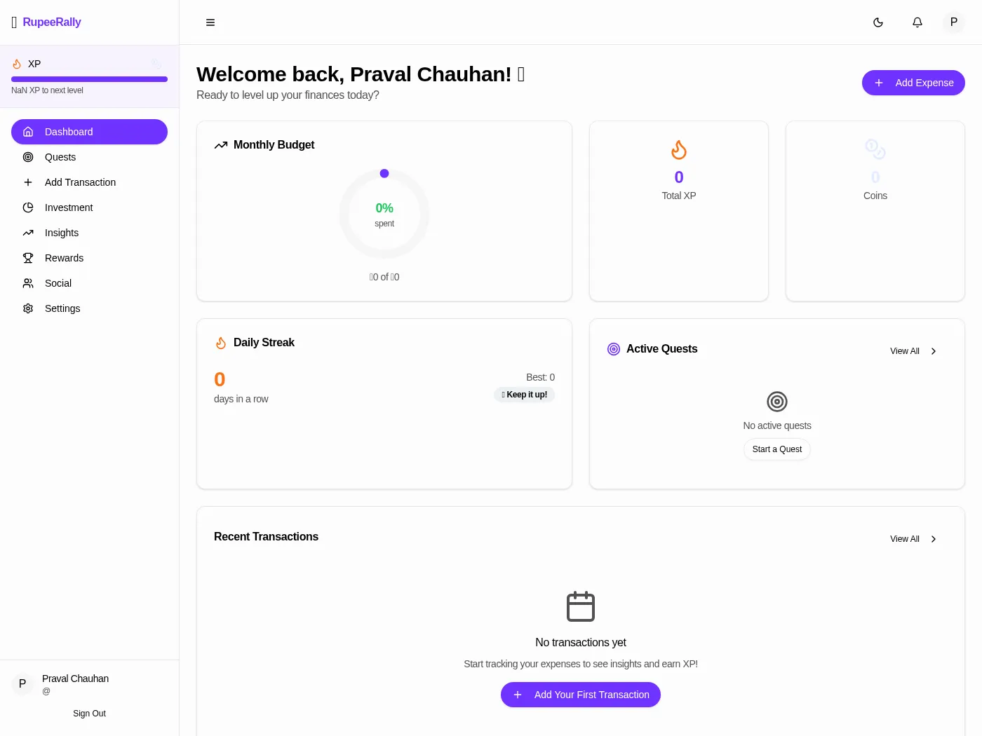 RupeeRally: Gamified, Privacy-First Finance App for Gen Z in India