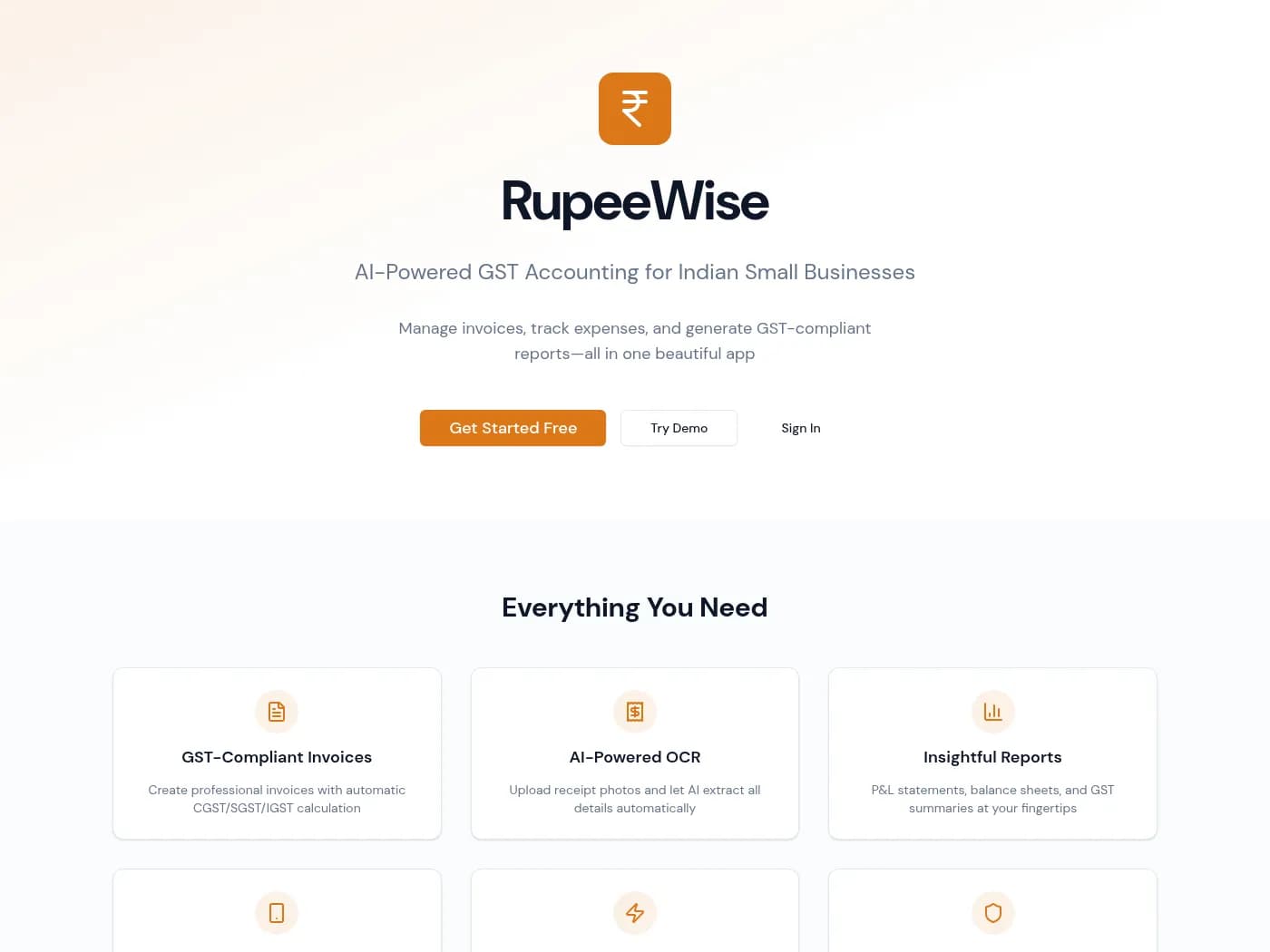 RupeeWise – AI-Powered GST Accounting App for Indian Businesses