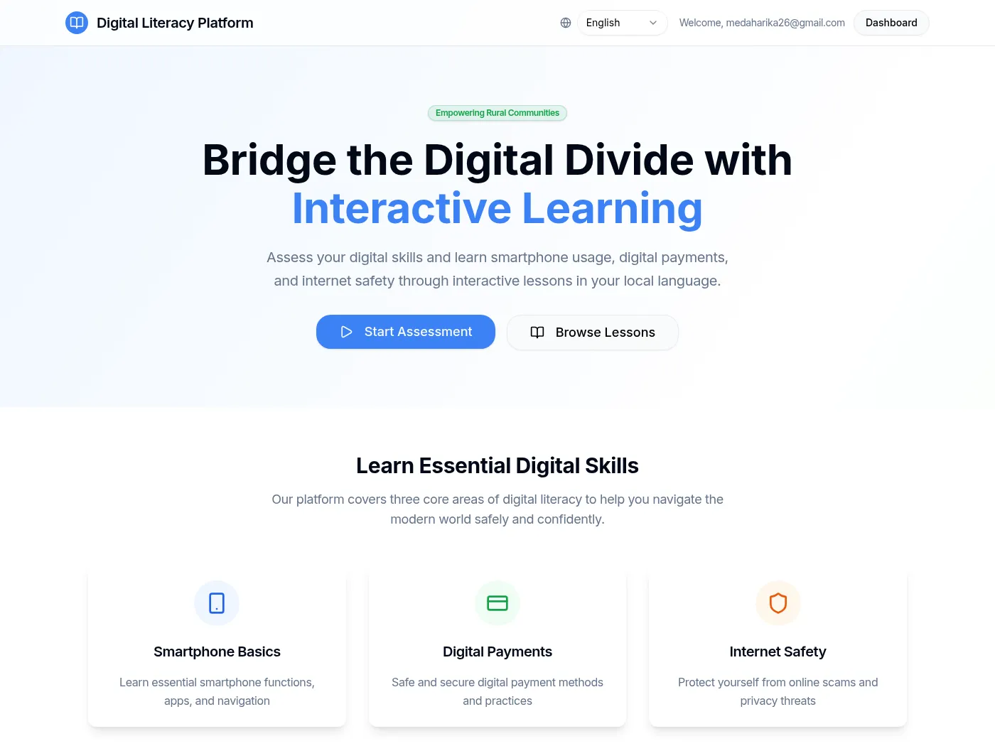 Rural Digital Literacy Assessment & Learning Platform