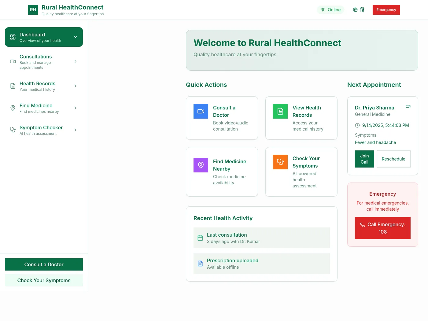 Rural HealthConnect: Scalable Telemedicine for India's Rural Communities