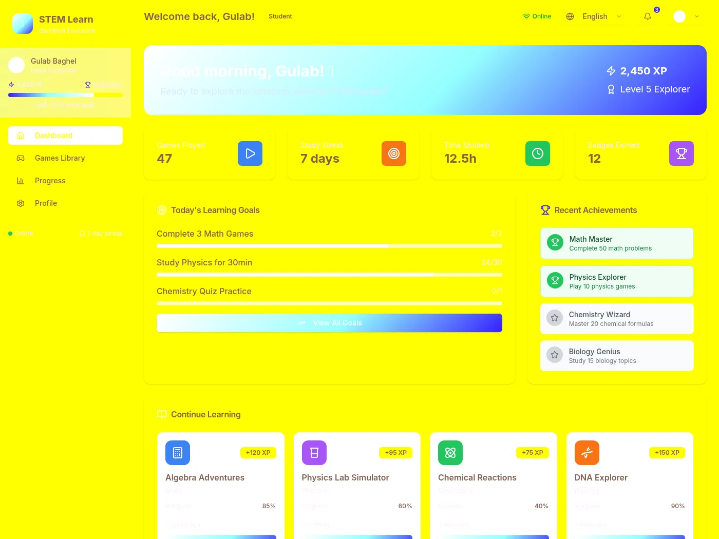 Rural STEM Learning Gamified Platform
