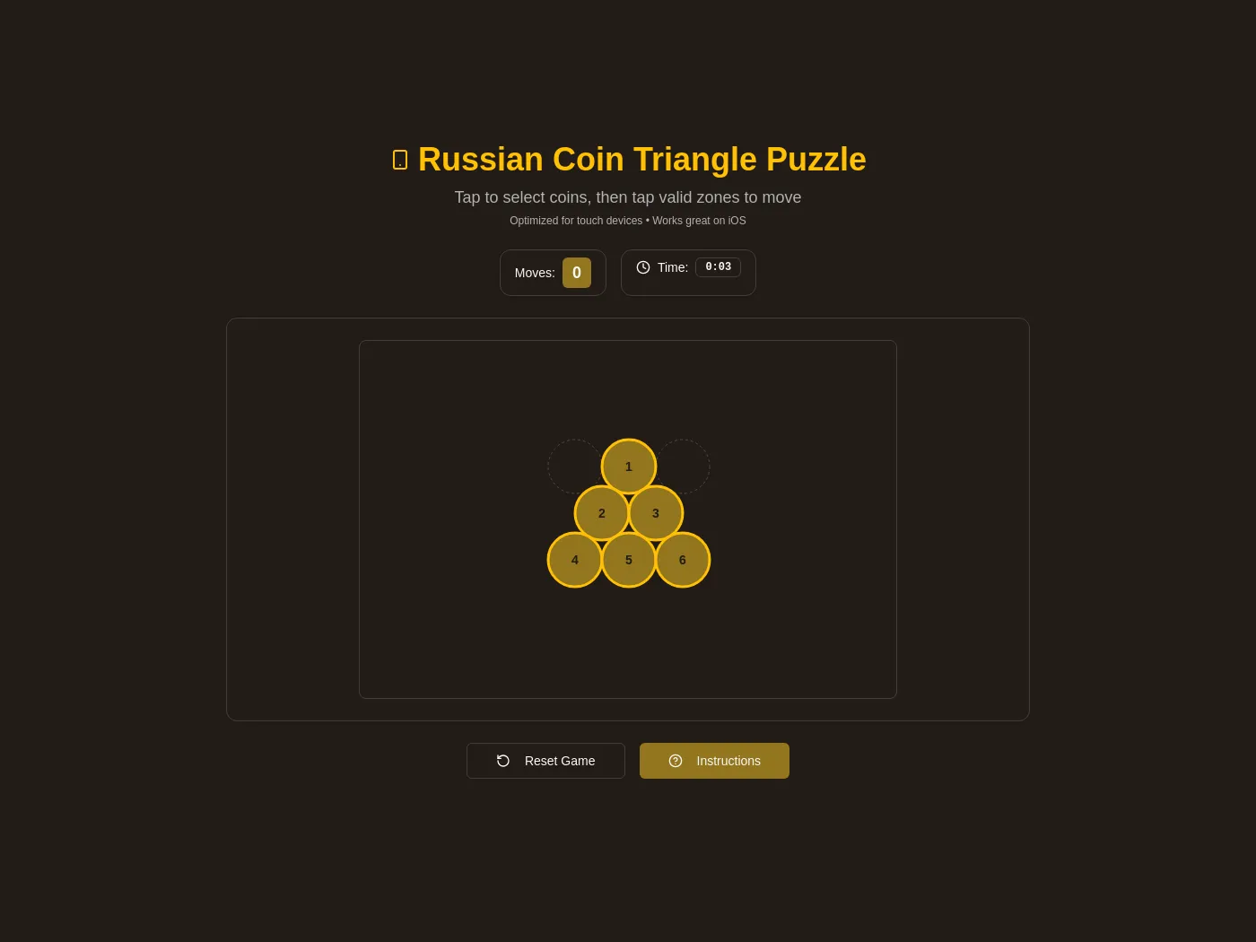 Classic Russian Coin Triangle Puzzle