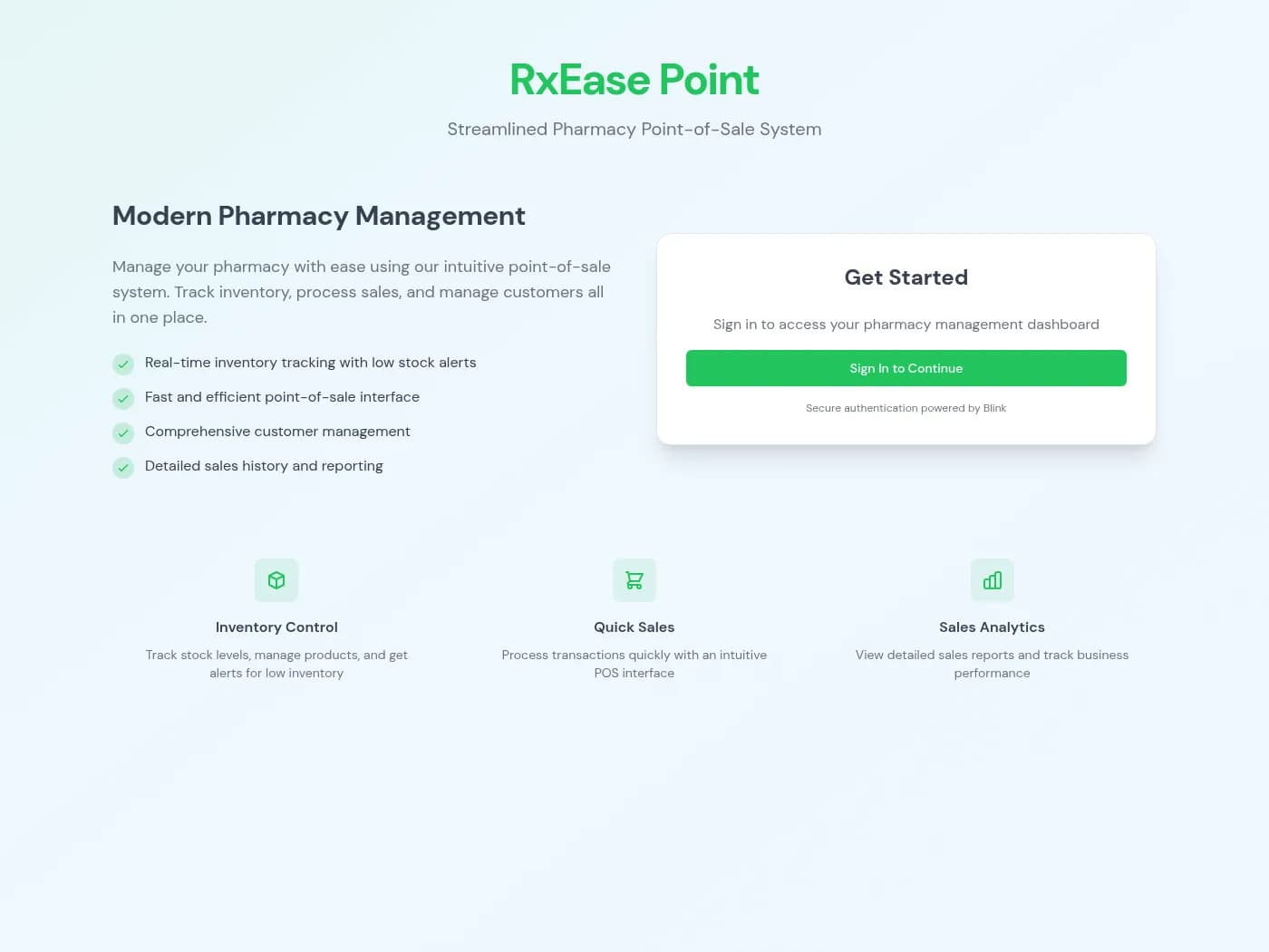 RxEase Point - Streamlined Pharmacy Point-of-Sale System