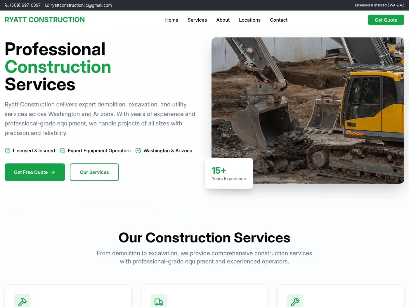Ryatt Construction Website Revamp