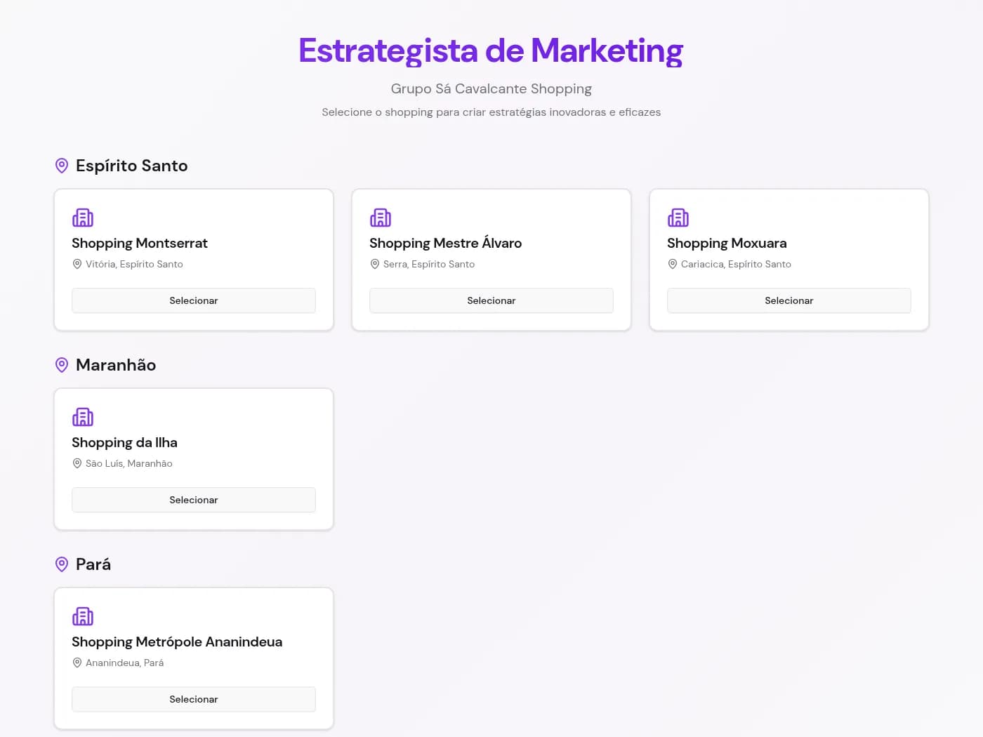 Sá Cavalcante Shopping Marketing Strategist Platform