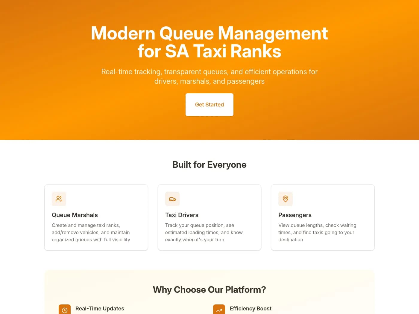 South African Taxi Rank Queue Management System