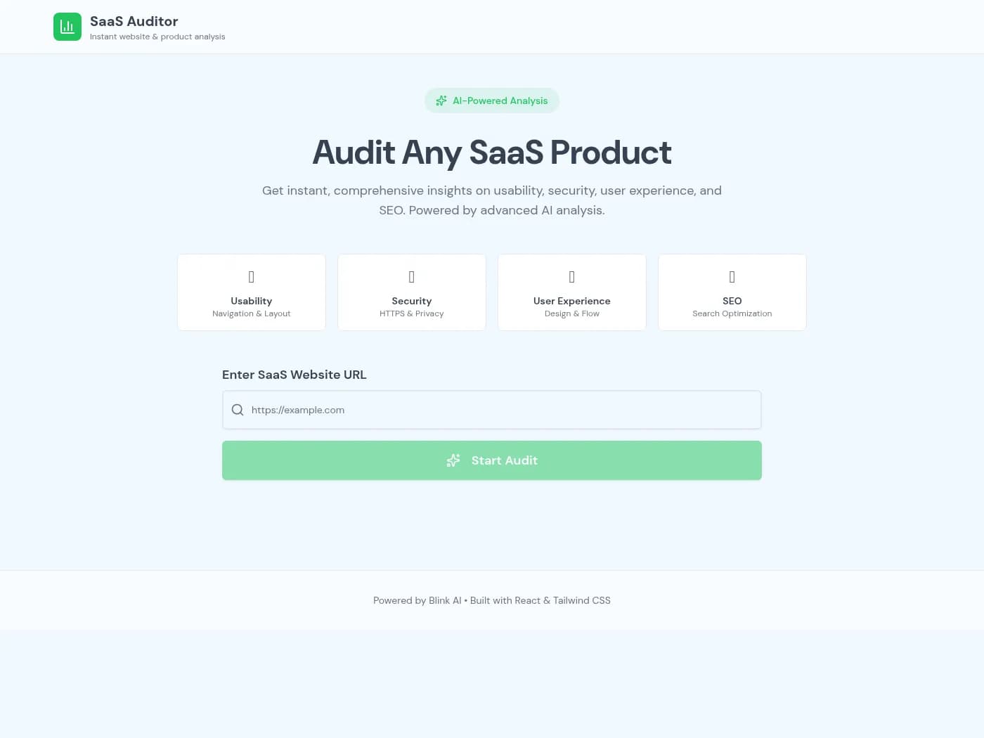 SaaS Auditor – Instant SaaS Product & Website Audit Tool