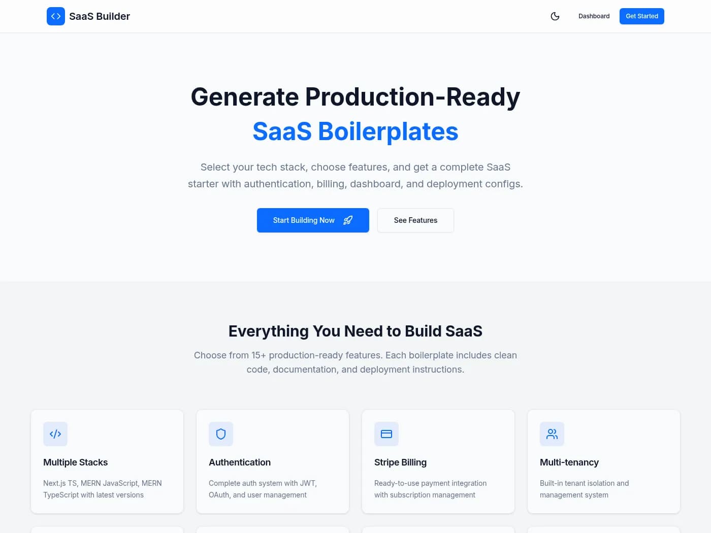 SaaS Boilerplate Builder
