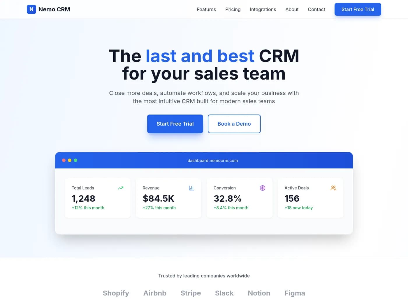 SaaS CRM Pro Landing – High-Converting Modern Landing Page Design for CRM SaaS