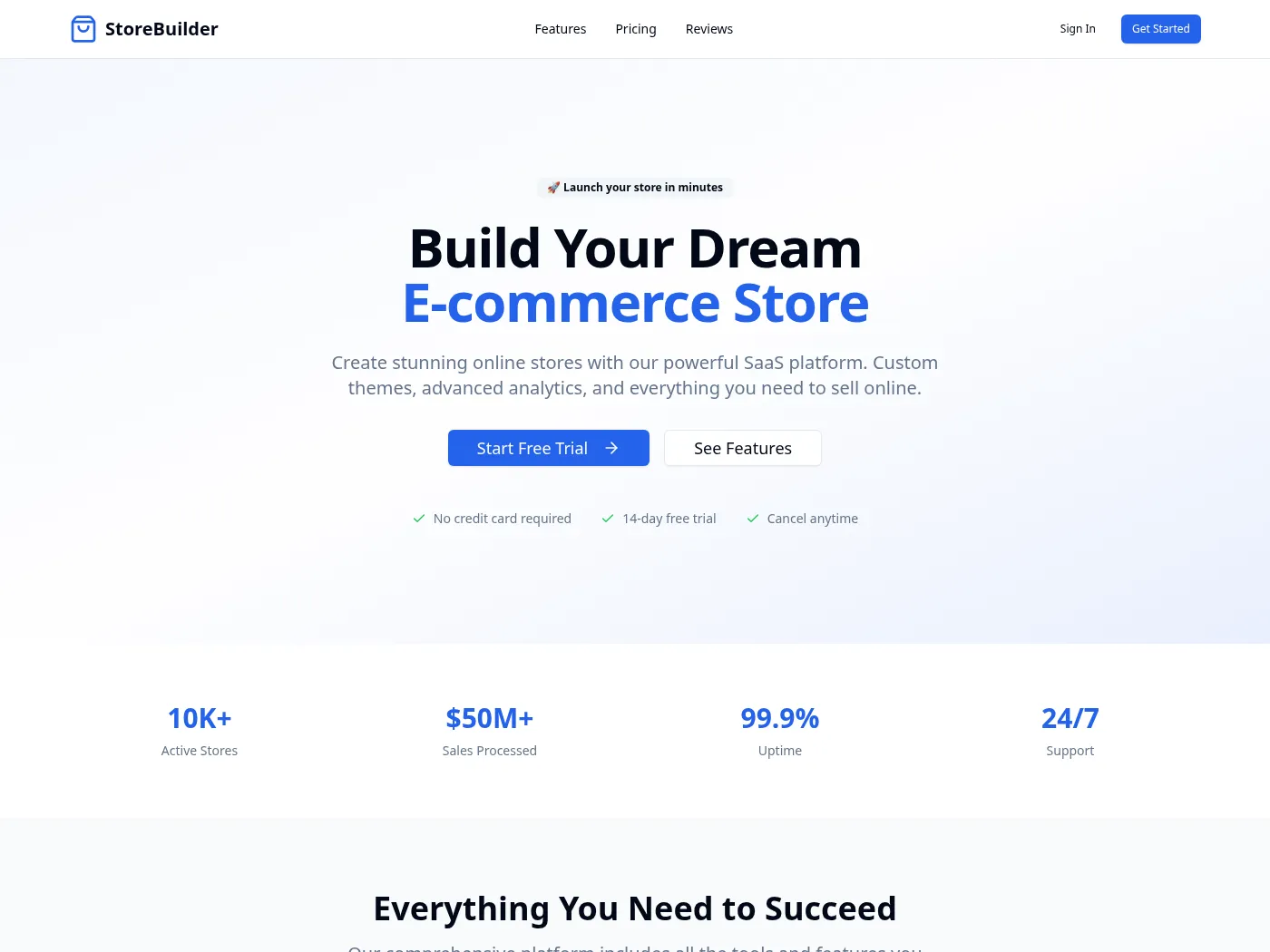 SaaS E-Commerce Platform with Customer & Admin Panels