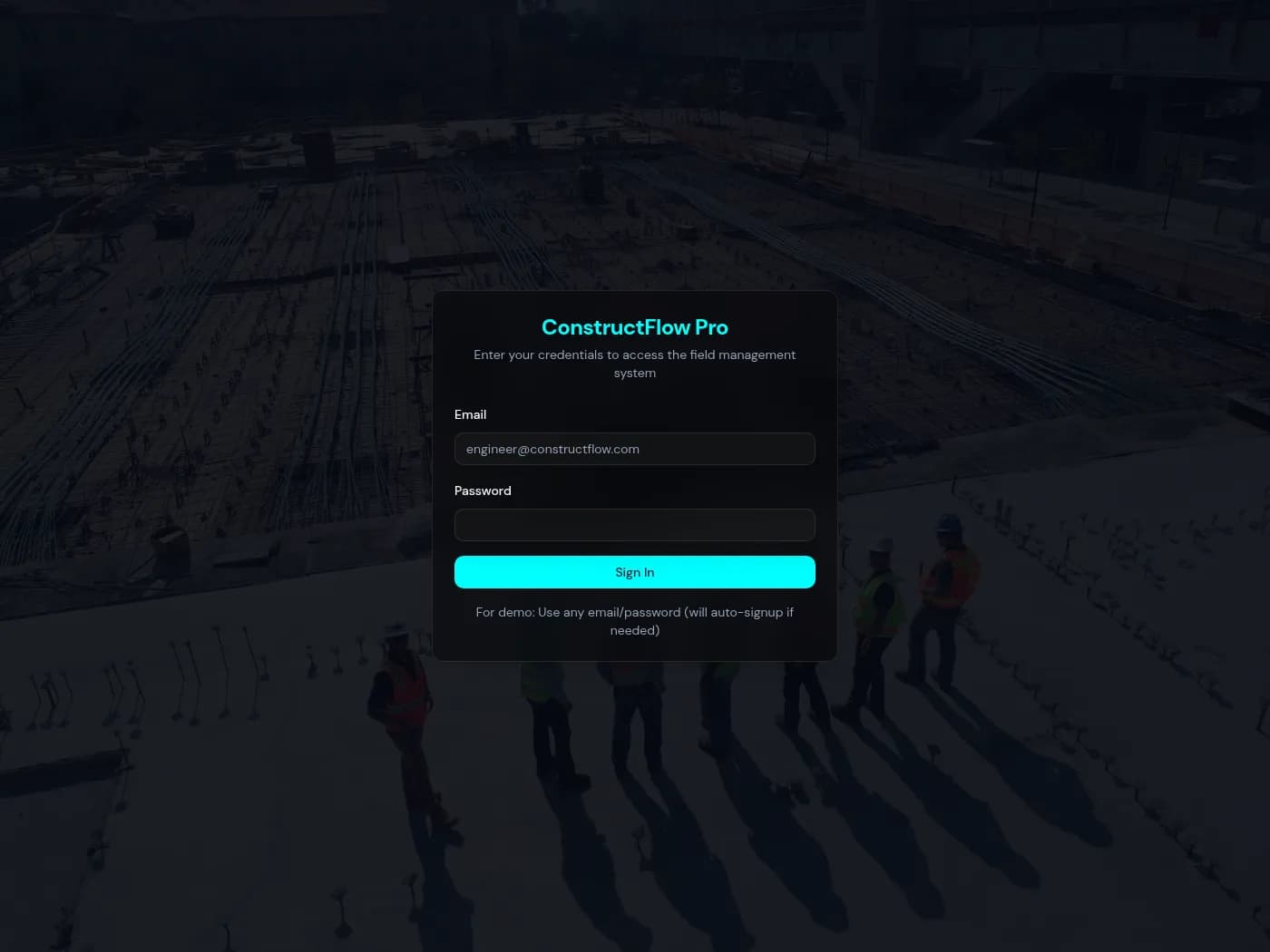 ConstructFlow Pro SaaS