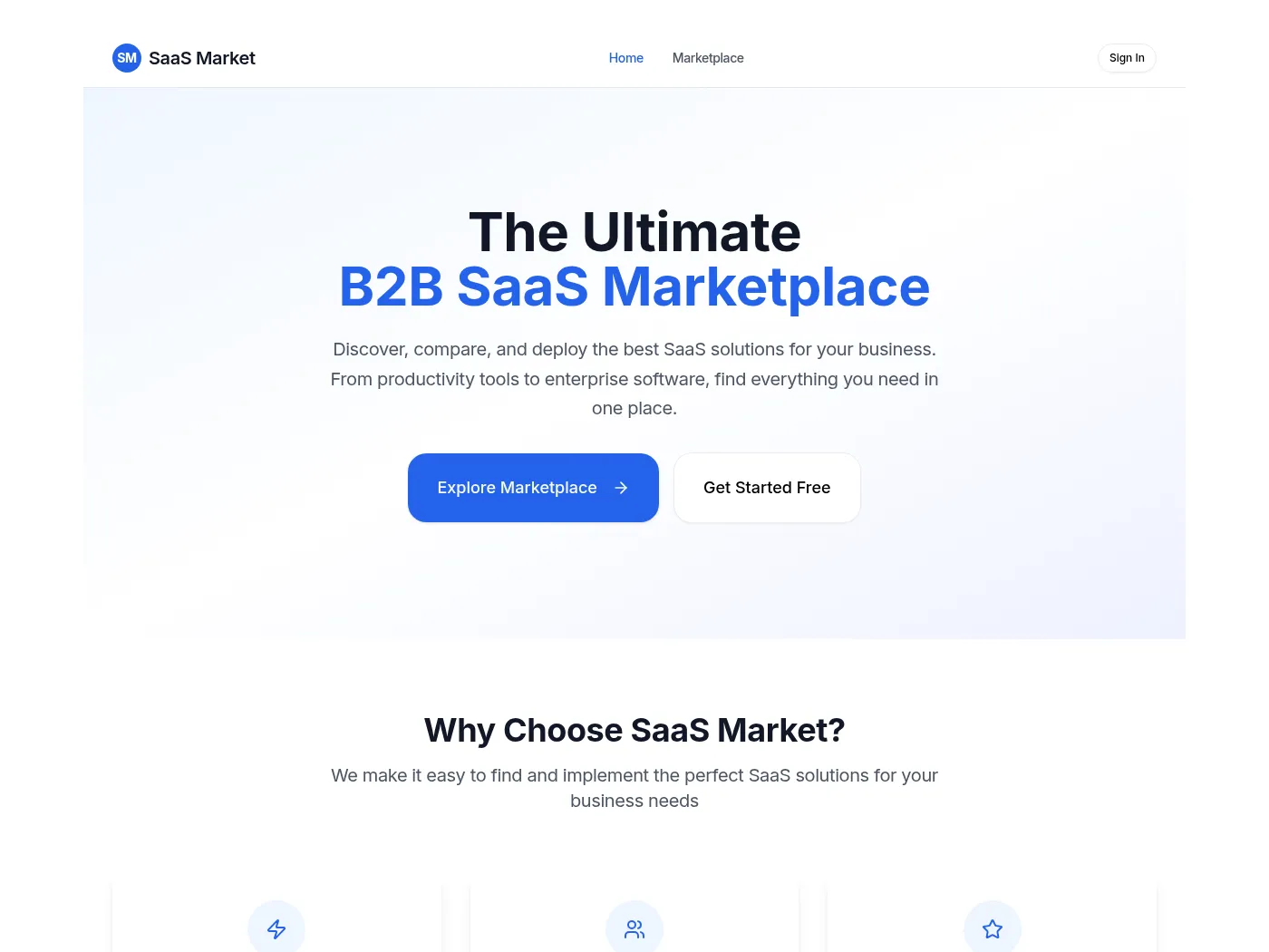 SaaS Marketplace Platform with Next.js 15 & TypeScript