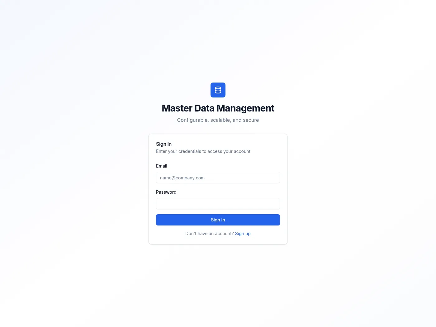 SaaS Master Data Management System