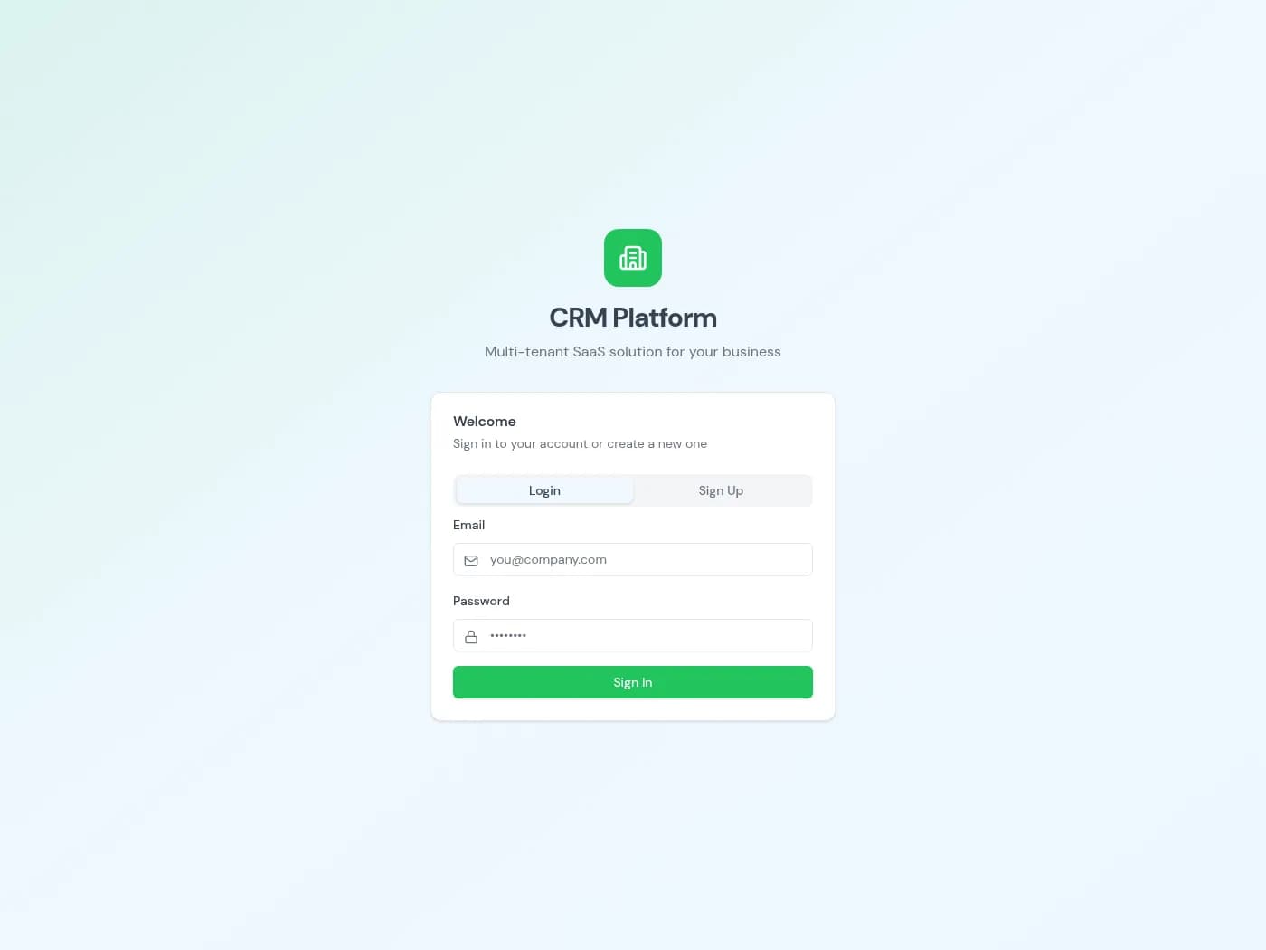 SaaS Multi-Tenant CRM Platform with React & Spring Boot