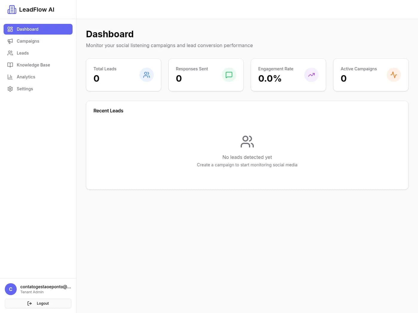 SaaS Multi-Tenant Social Listening & Automated Lead Conversion Platform with AI-Powered Interaction