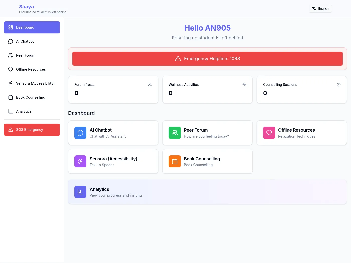 Saaya: Multilingual Student Support Platform