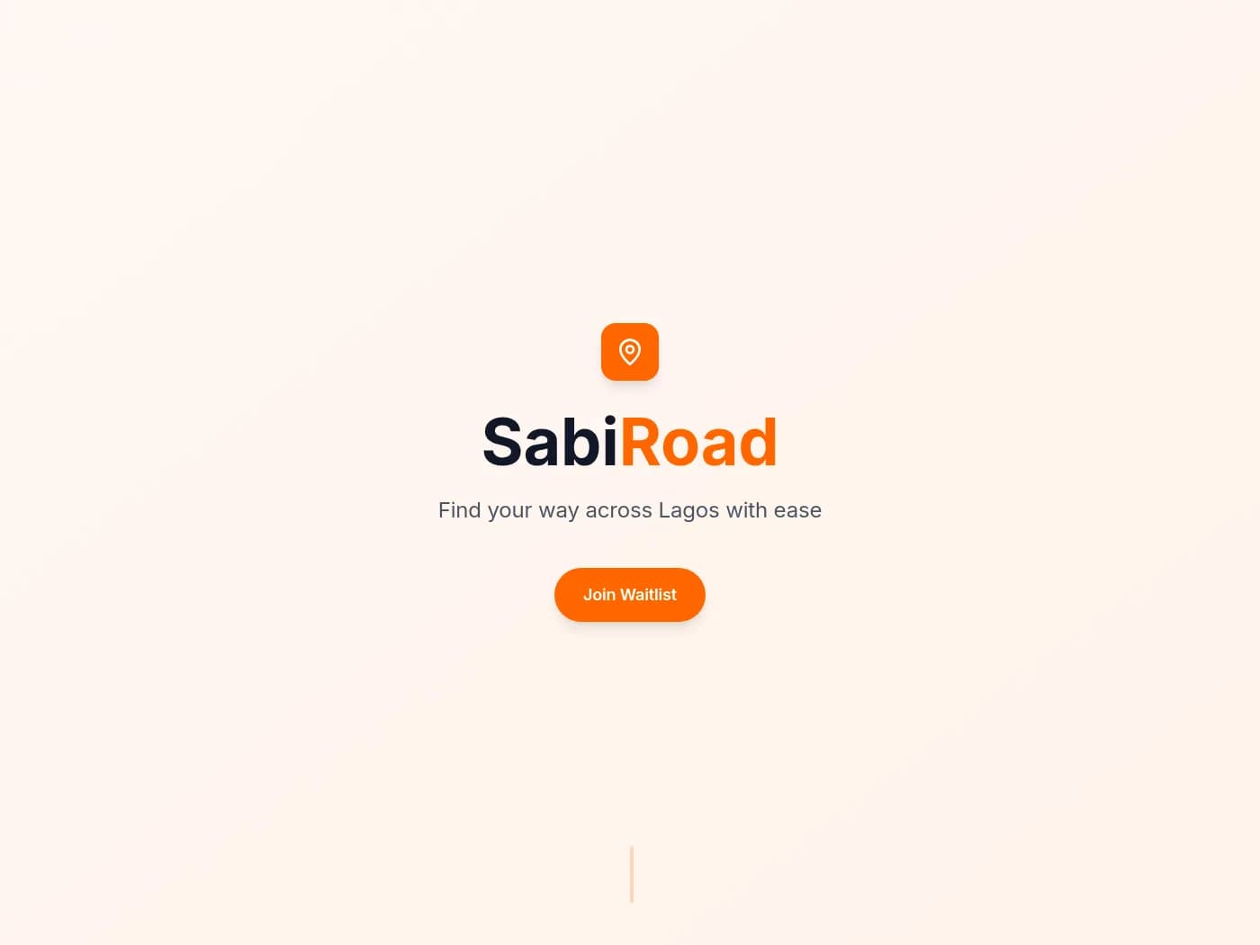 SabiRoad Modern Lagos Transport Navigation Landing Page