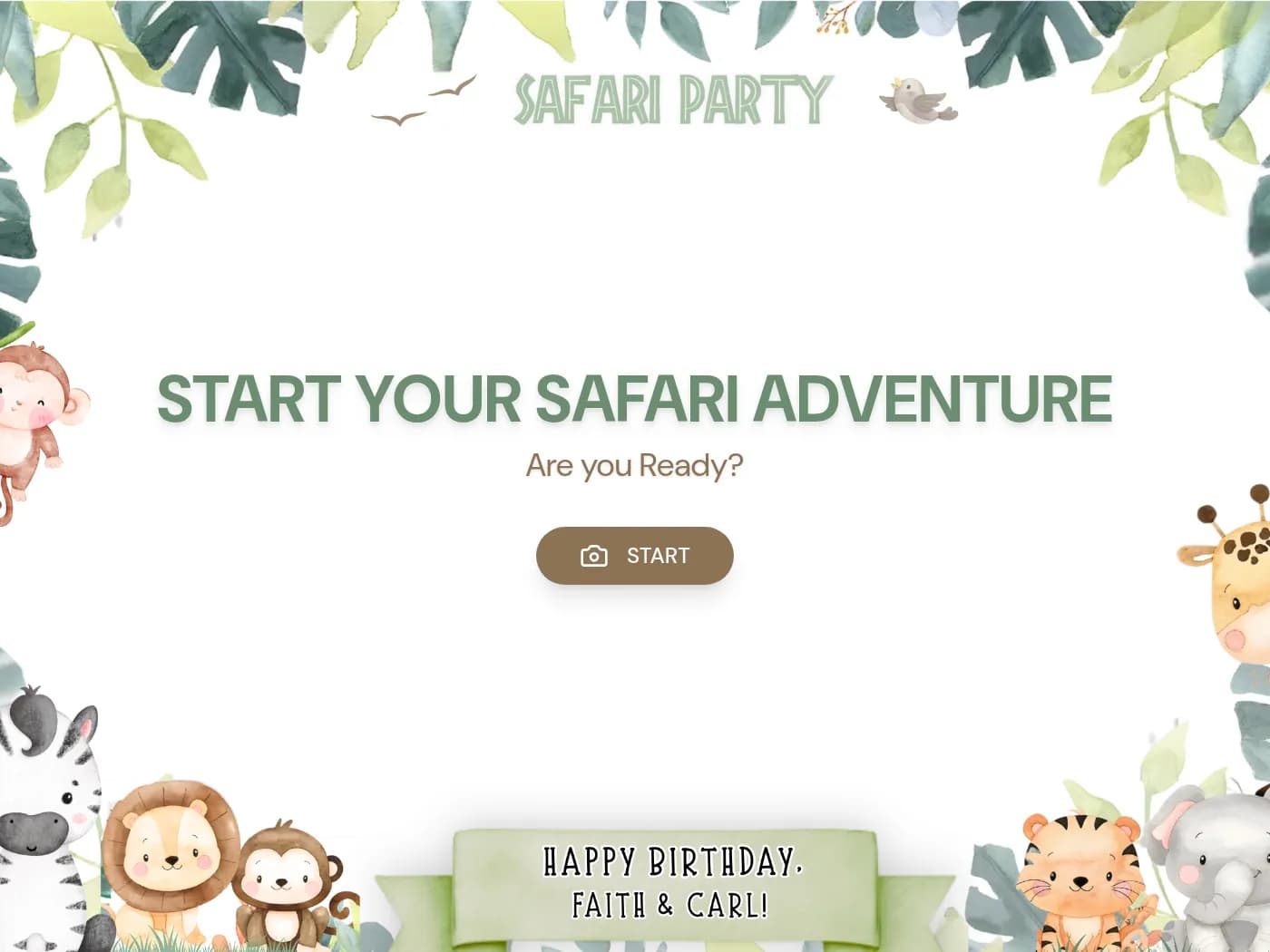 Safari Adventure Photobooth Web App