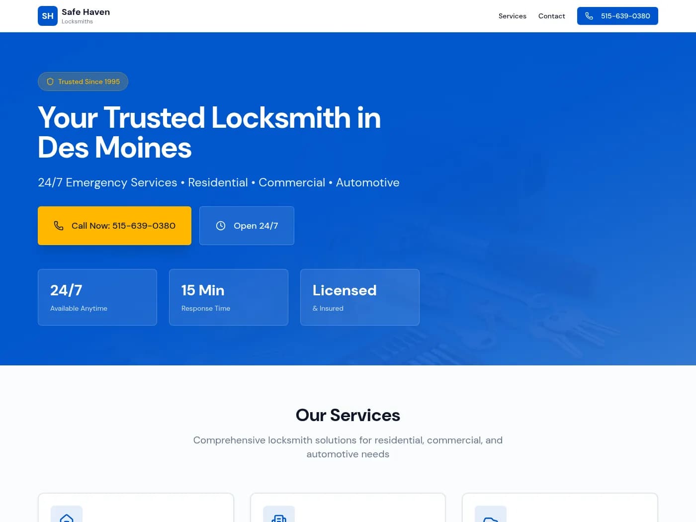 Safe Haven Locksmiths Official Website