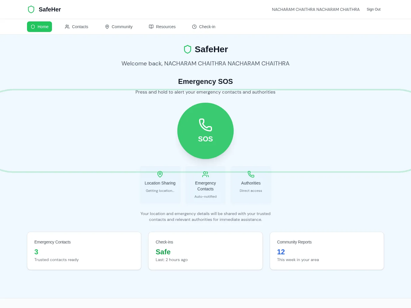 SafeHer: Empowering Women’s Safety Everywhere
