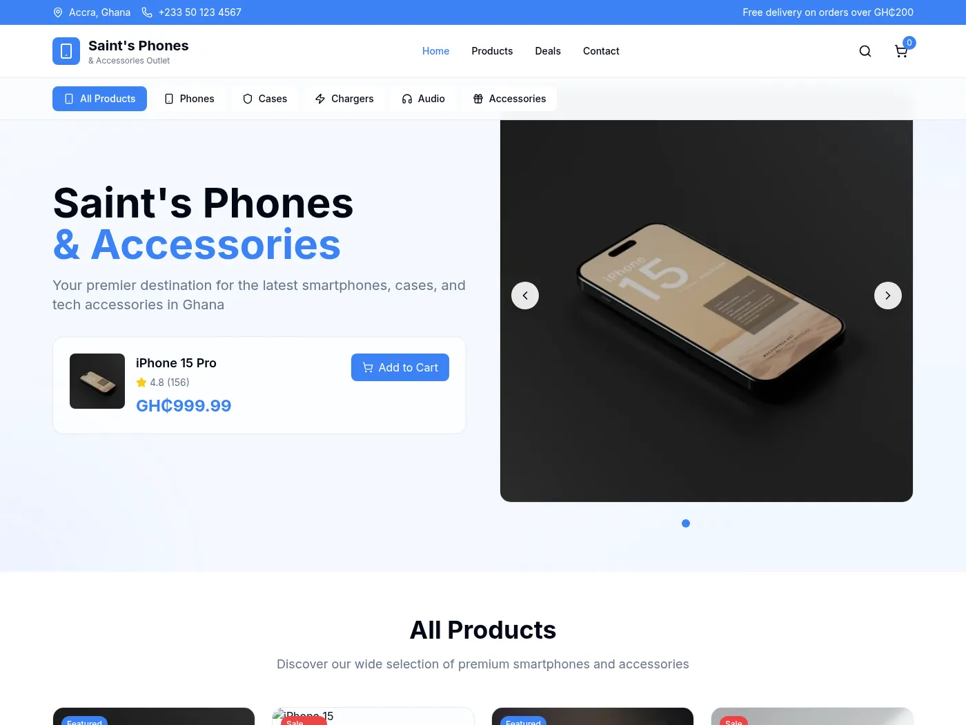 Saint’s Phones & Accessories E-commerce Platform