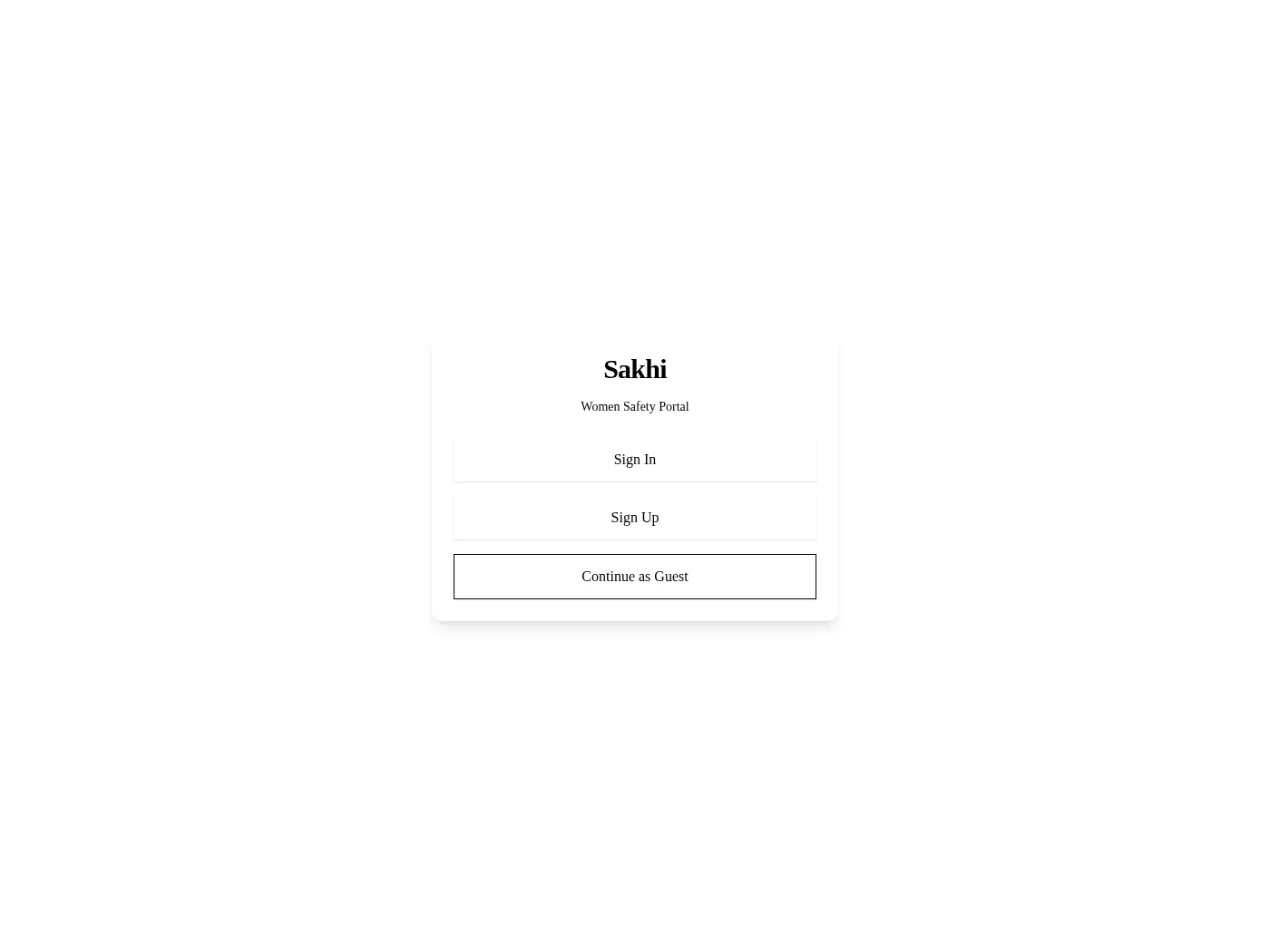 Sakhi Women Safety Portal Landing Page