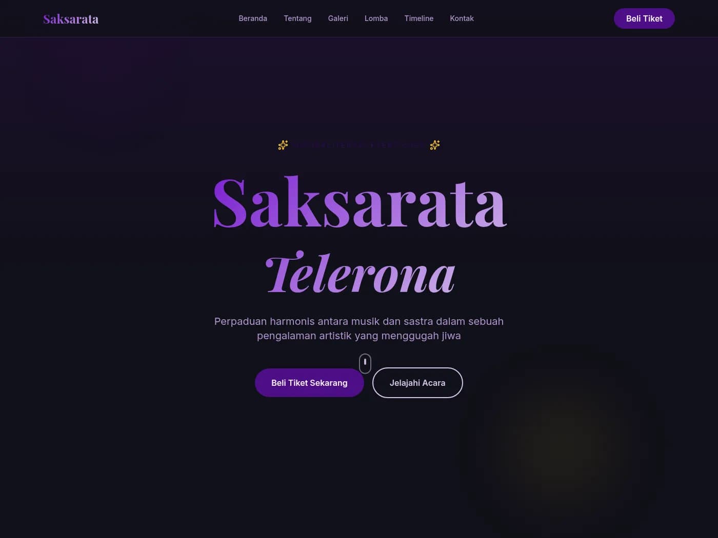 Saksarata: Telerona — Immersive Website for Musikaliterasi Art Show