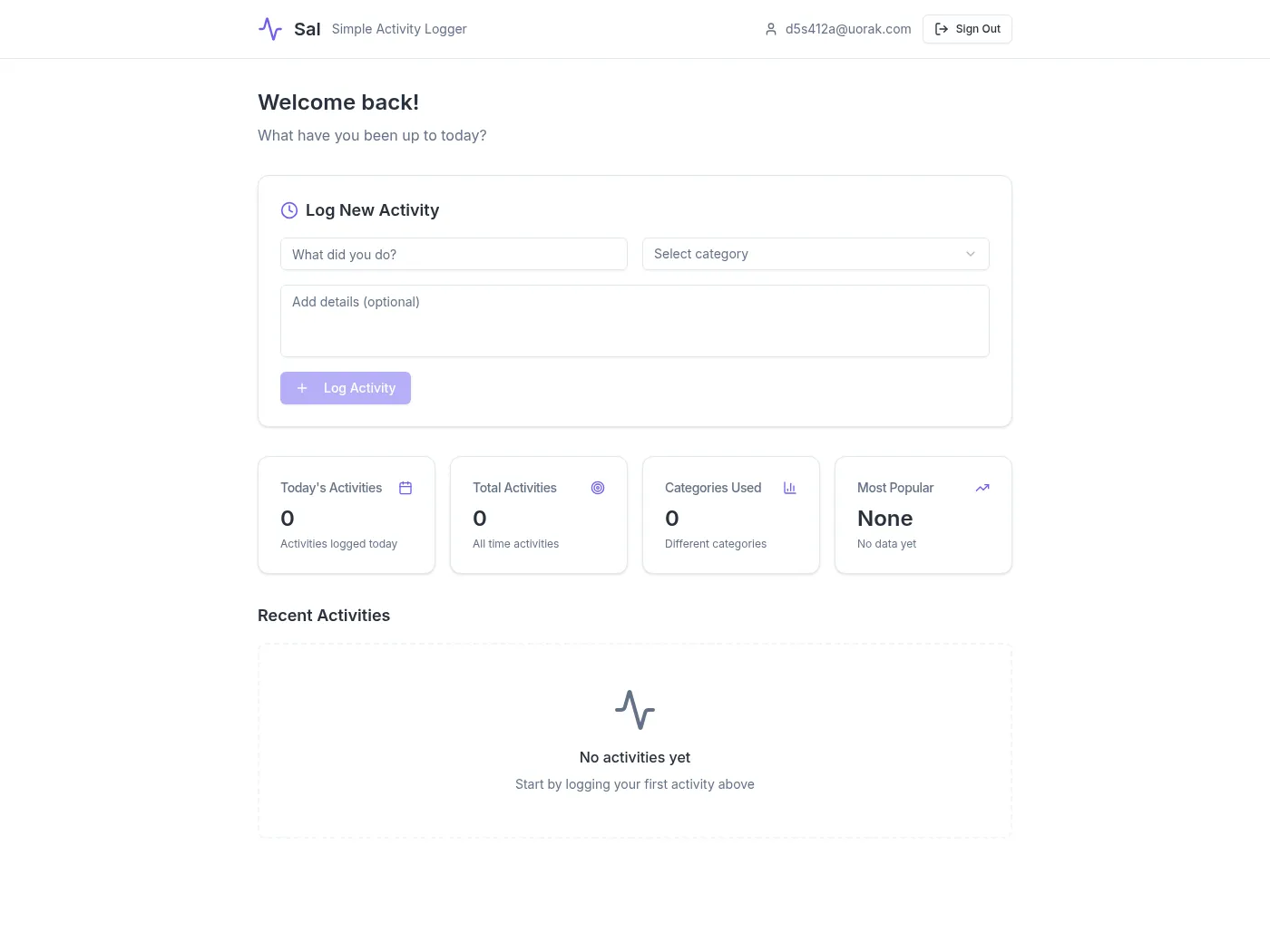 Sal: Simple Activity Logger